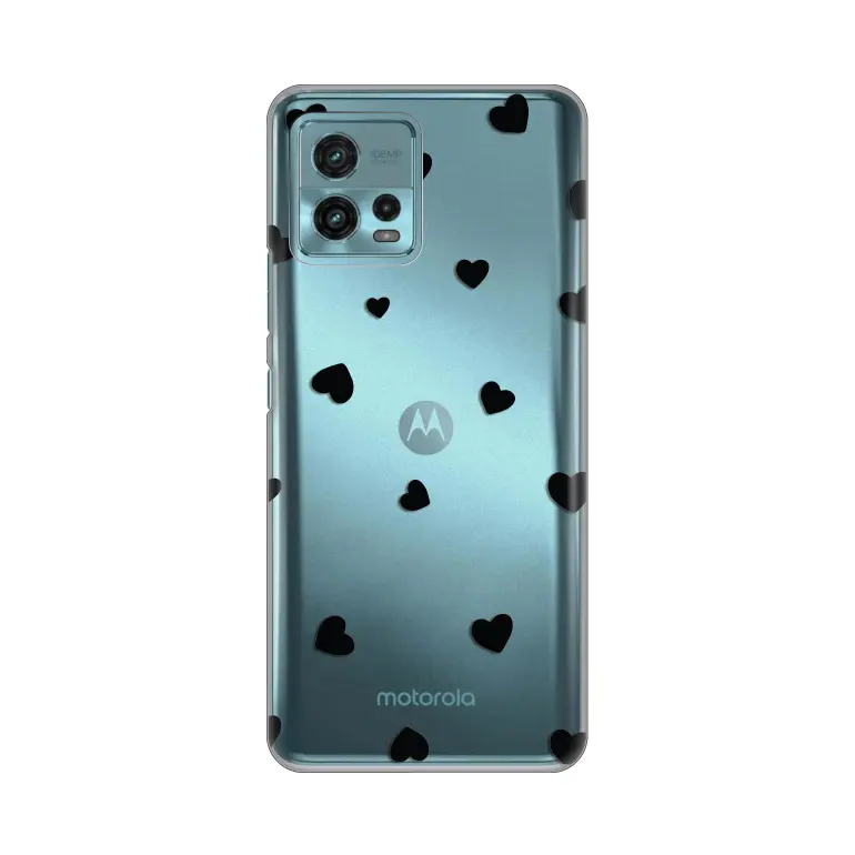 Silikonska maska za Motorola Moto G72 Hearts Print Skin providna