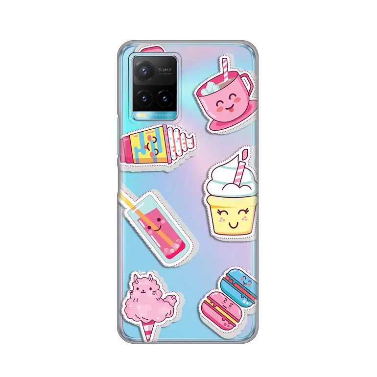 Silikonska maska za Vivo Y21/Y21s/Y33s Ice cream Print Skin providna