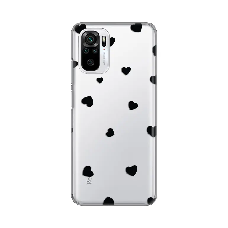 Silikonska maska za Xiaomi Redmi Note 10 4G/10s Hearts Print Skin providna