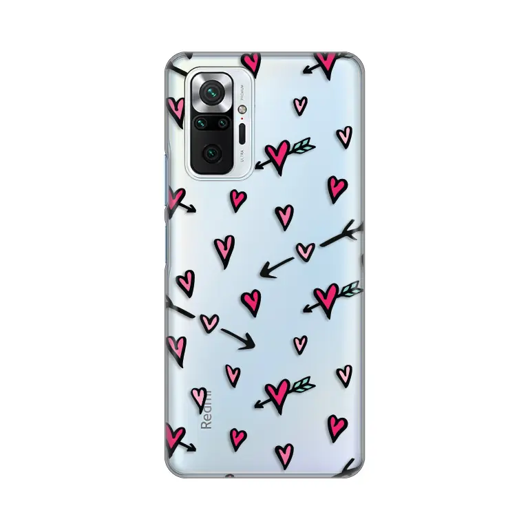 Silikonska maska za Xiaomi Redmi Note 10 Pro/10 Pro Max Heart Pattern Print Skin providna