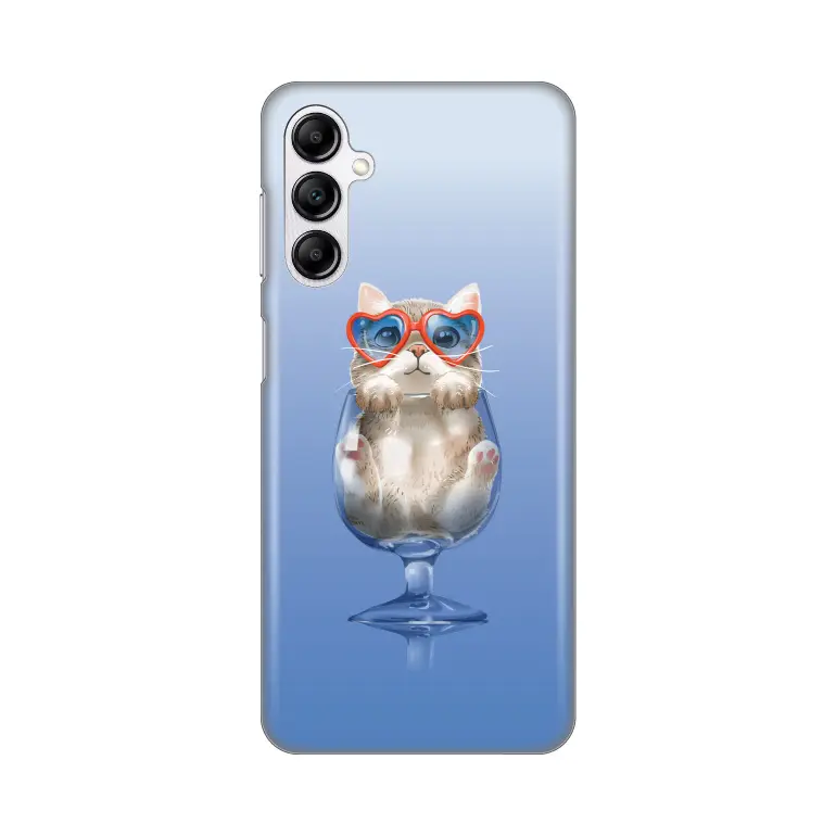 Silikonska maska za Samsung A146B Galaxy A14 4/5G Funny Cat Print plava