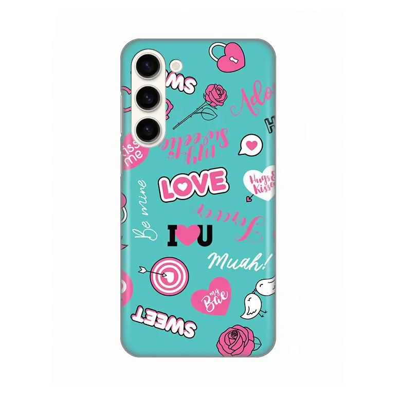 Silikonska maska za Samsung S916B Galaxy S23 Plus Love Print tirkizna