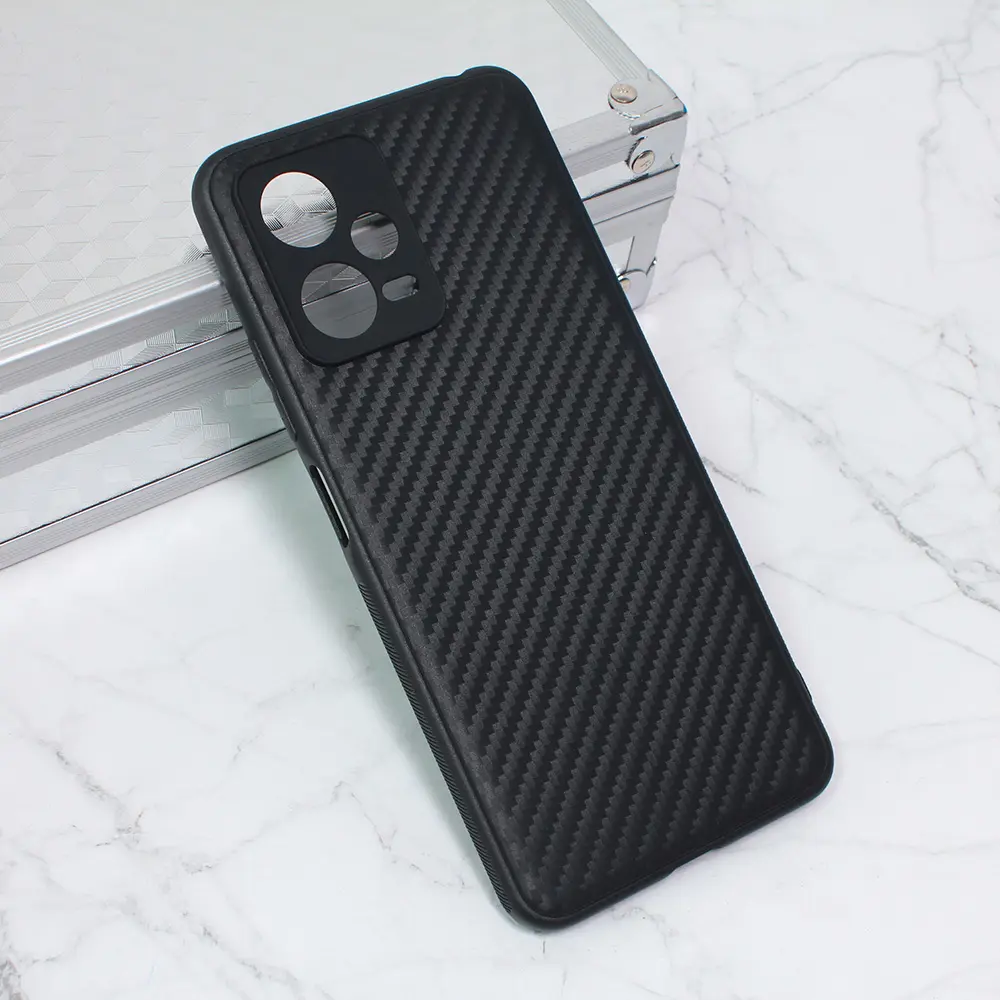 Maska za telefon Carbon fiber za Xiaomi Redmi Note 12 5G (EU) crna