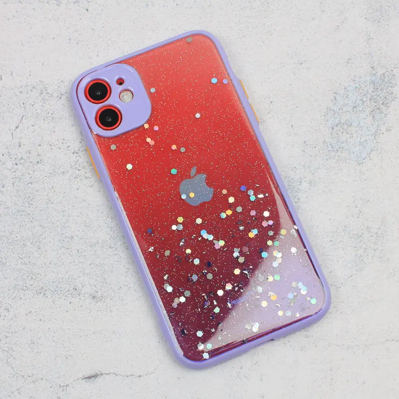 TERACELL Maska Frame Glitter za iPhone 11 6.1 ljubičasta