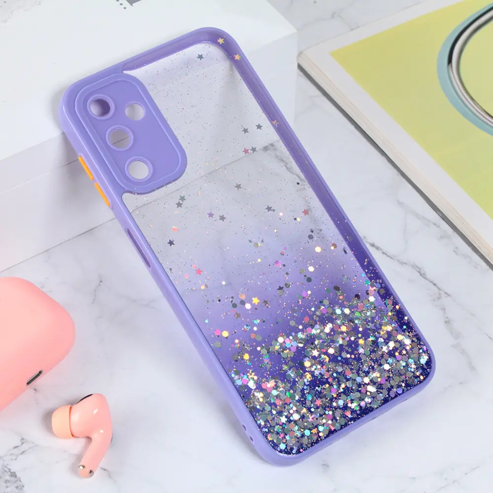 TERACELL Maska Frame Glitter za Samsung A145R/A146B Galaxy A14 4G/5G ljubičasta