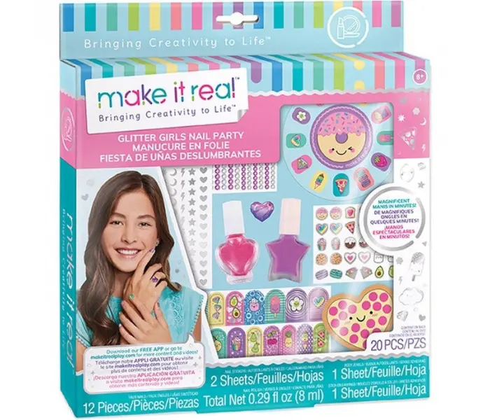 MAKE IT REAL Set za lakiranje noktiju za devojčice Glitter Girls Nail Party