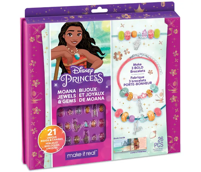 MAKE IT REAL Kreativni set za pravljenje narukvica za devojčice Disney Princess Moana Jewels and Gems