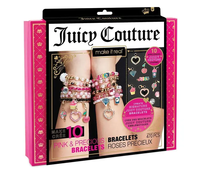 MAKE IT REAL Juicy Couture Kreativni set za pravljenje nakita za devojčice Pink and Precious Bracelets