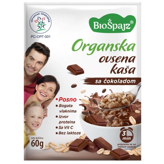 Bio Špajz Ovsena kaša sa čokoladom 60g