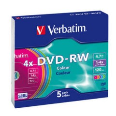 Verbatim dvd-rw 4x color slim case