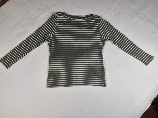 Takko bluza rebrasti pamuk, maslinasto