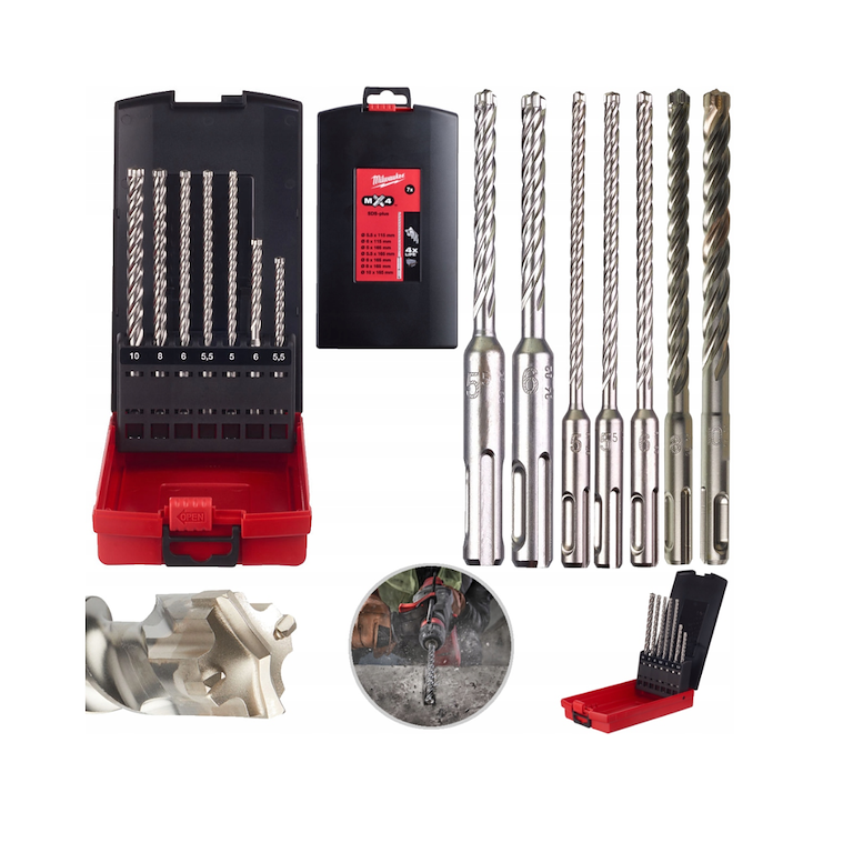 Milwaukee Set burgija za beton, SDS-Plus MX4, 5 – 10 mm, 4932478627