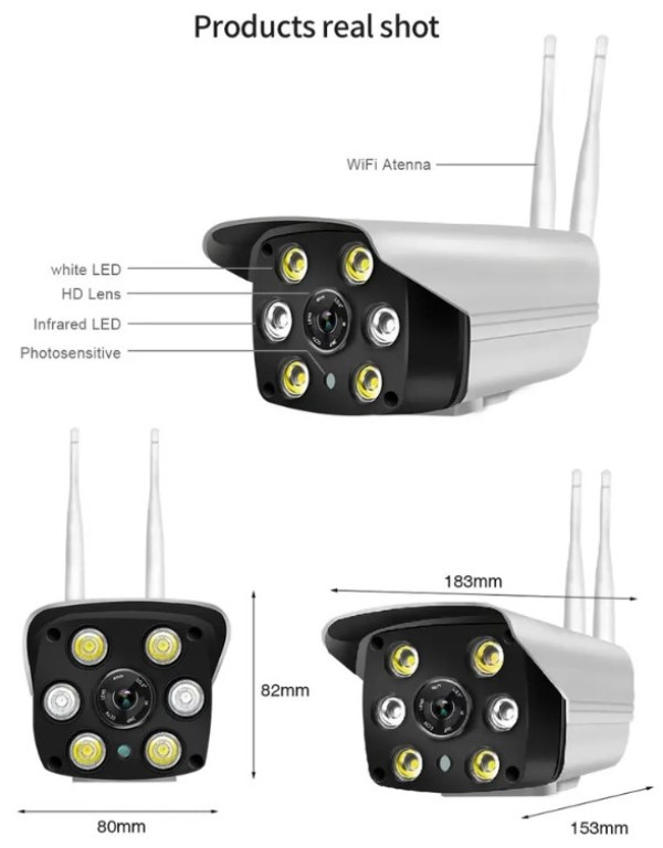 CAM-IP3MP-B6 GMB kamera 3 mpx microSD iCSee xmeye pro app Two-way voice Bullit ip66