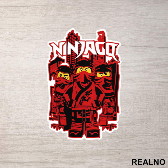 RED NINJAS - NINJAGO - CRTANI FILMOVI - NALEPNICA