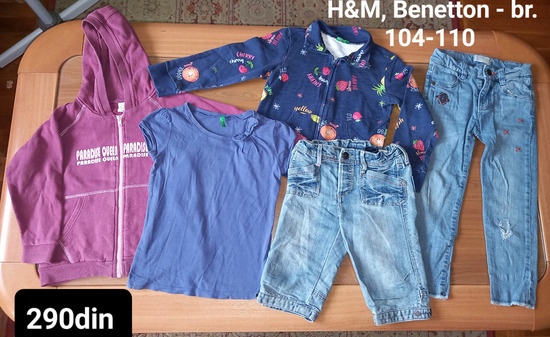 H&M Benetton duks farmerke devojčice br. 104-110