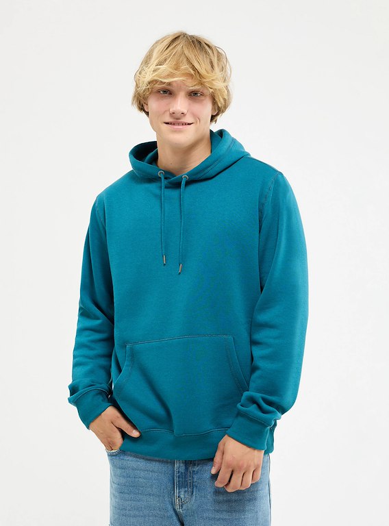 Single-colour hoodie Plavozelena