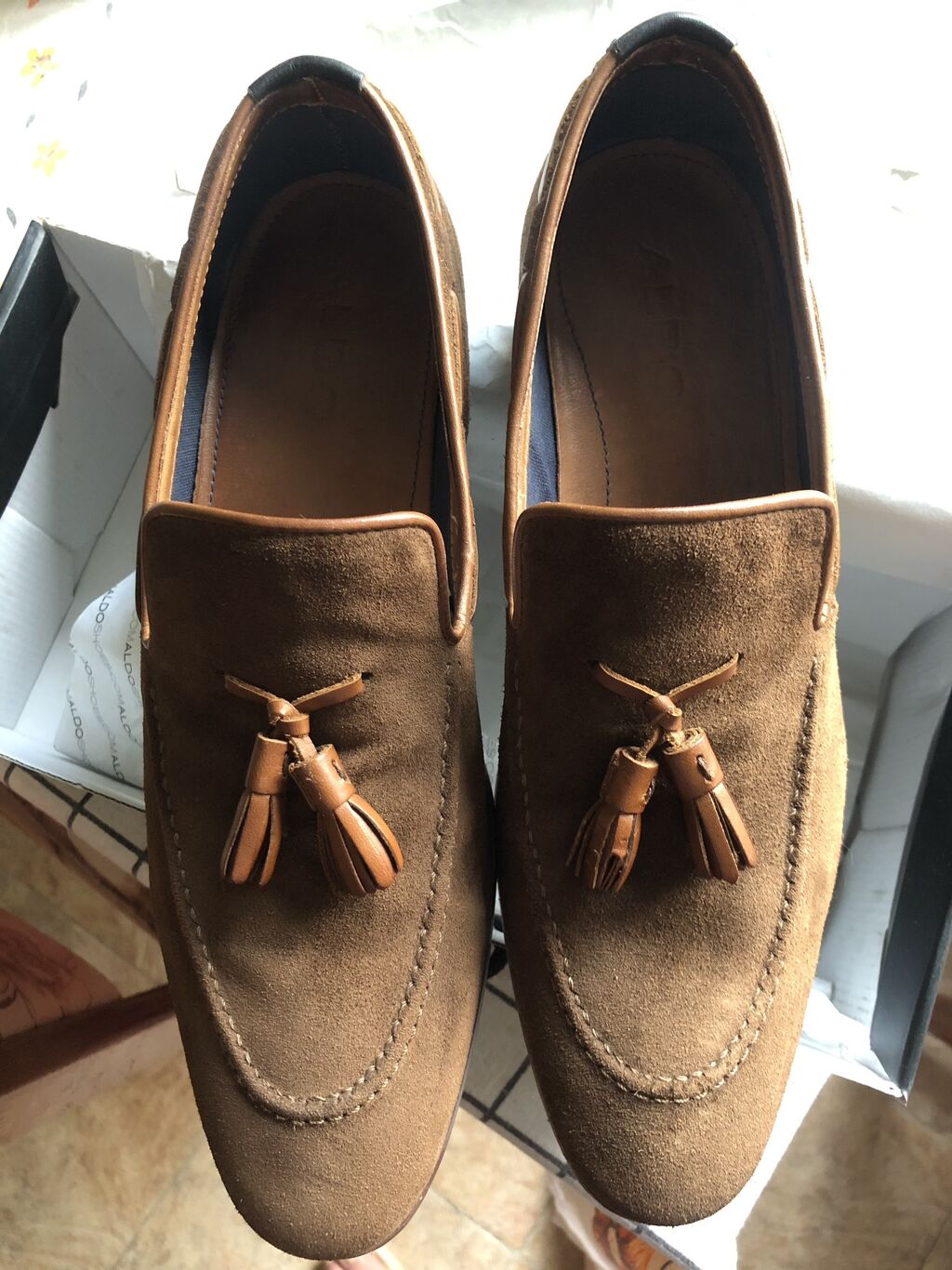 Aldo nove muške cipele br.43, svetlo braon boje, od teleće kože