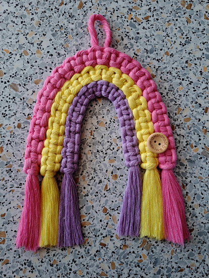 Macrame rainbow square knot