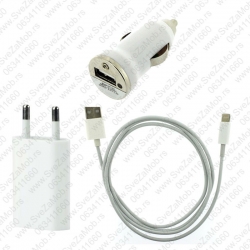 3u1 USB kabl + kućni + auto punjač za iPhone 5, iPhone 6, iPhone 7 - punjač za mobilni telefon