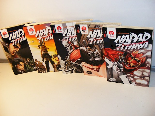 Napad Titana Hađime Isajama 1-5 Manga stripovi