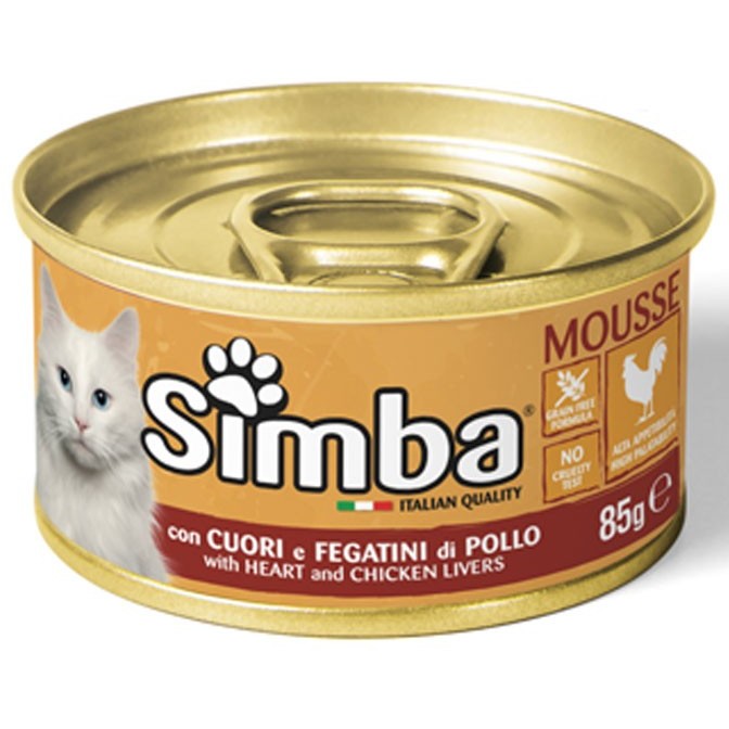 Simba mousse sa pilećim srcima i jetrom 85 g