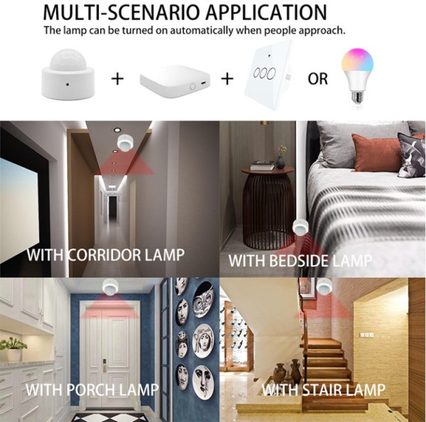 ZIGBEE-SMART-ALARM-RSH-MS10 Gembird RSH Tuya 2 in 1 Zigbee Mini PIR Motion Detector Human Infrared S