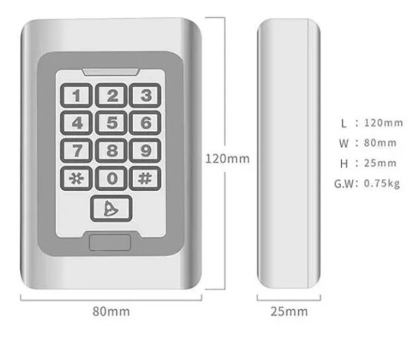 SMART-KPS-LOCK-Door Reader Gembird Metal Case IP65 Waterproof RFID EM Card Door Access Control Reade