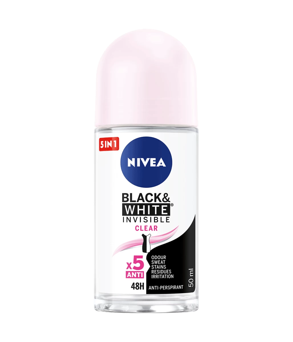 NIVEA ROLL-ON W.50ML BLACK&WHITE INVISIBLE CLEAR 82240