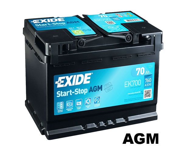 Akumulator Exide 12V 70Ah 760A D+ EK700 AGM