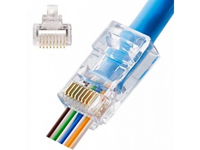 LC-PTF-01/100 CAT6 LAN UTP kategorije 6 EZ PROLAZNI KONEKTOR PNP88FZv2-R RJ45 (100 komada pakovanje)