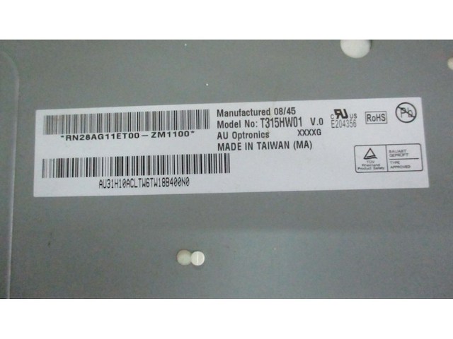 LCD Panel 32` ,T315HW01    V.0 za JVC–LT-32R90BU