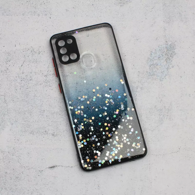 Maska Frame Glitter za Samsung A21s crna