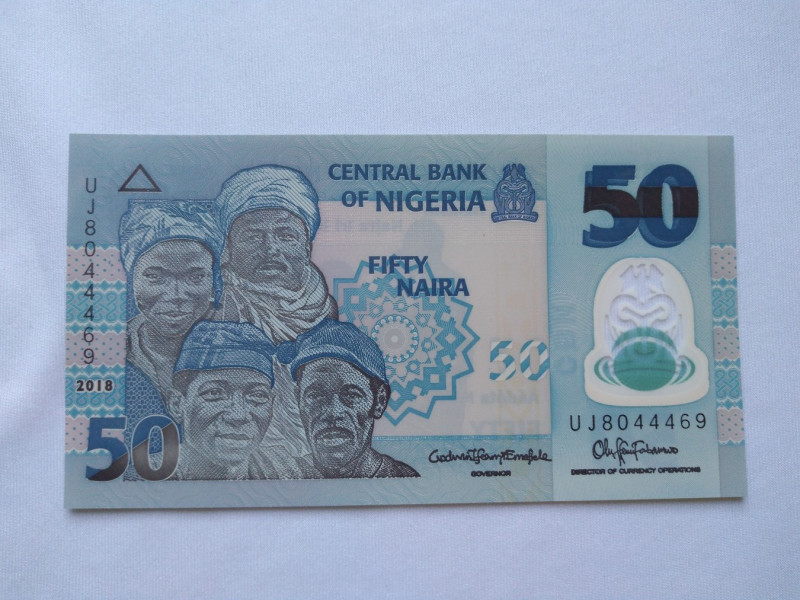 Nigerija 50 naira,2018 UNC,polimer