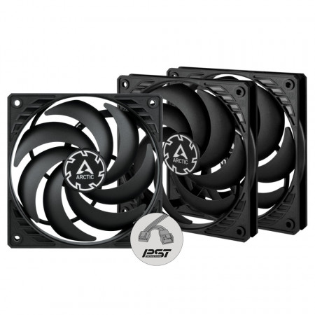 3 X Ventilator za kućište Arctic P12 PWM PST SLIM, 15 mm thick,12cm, 4 pin, black, ACFAN00275A