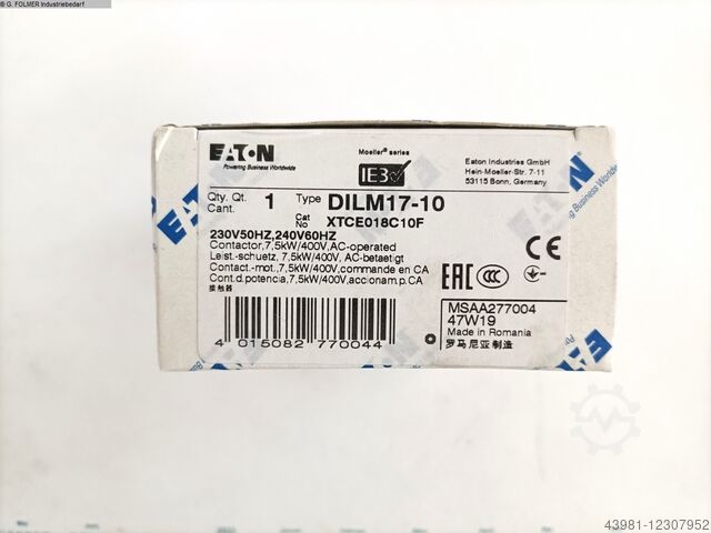 Elektronika / PLC kontrole
EATON DILM17_10