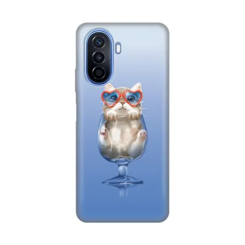 Silikonska futrola - maska print za Huawei nova Y70 Funny Cat