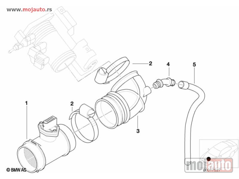 BMW 3 E46 Usisno Crevo Vazduha 98-05, NOVO