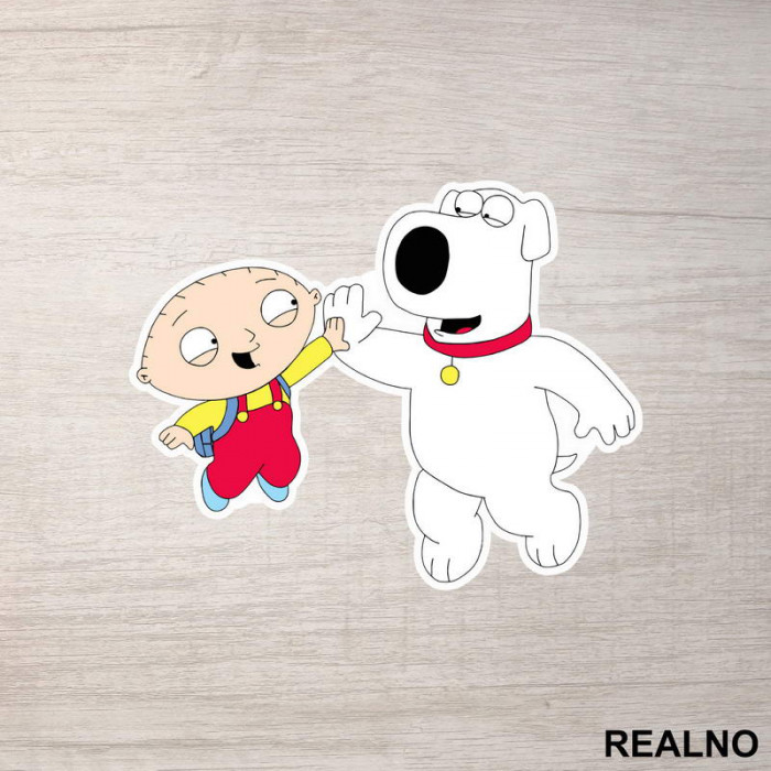 BRIAN AND STEWIE ARE FLYING - FAMILY GUY - NALEPNICA