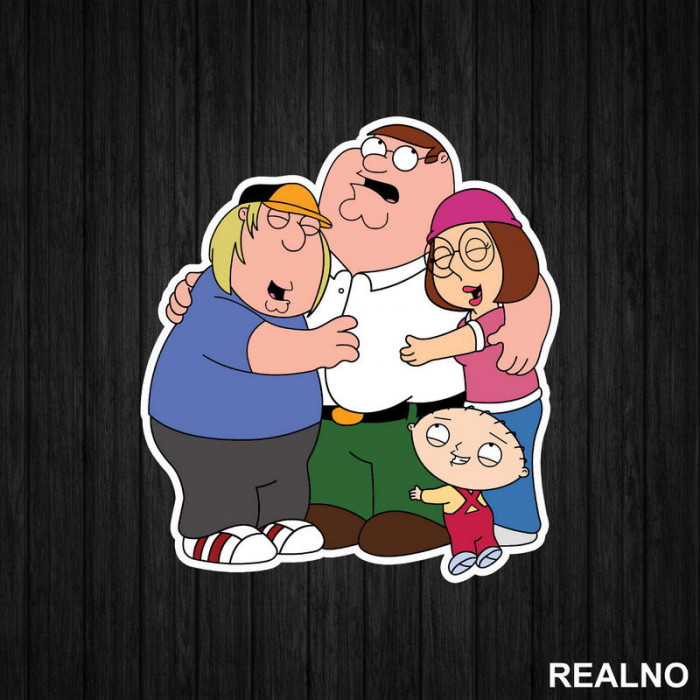 HAPPY FAMILY HUG - FAMILY GUY - NALEPNICA