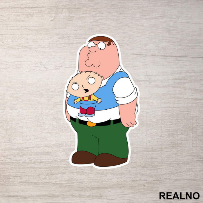 PETE AND STEWIE - FAMILY GUY - NALEPNICA