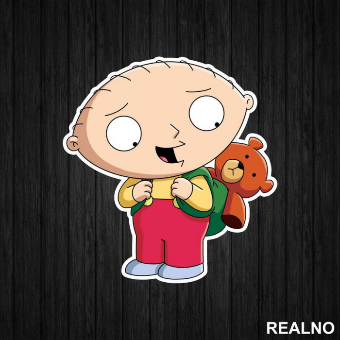 STEWIE AND RUPERT - TEDDY BEAR - FAMILY GUY - NALEPNICA