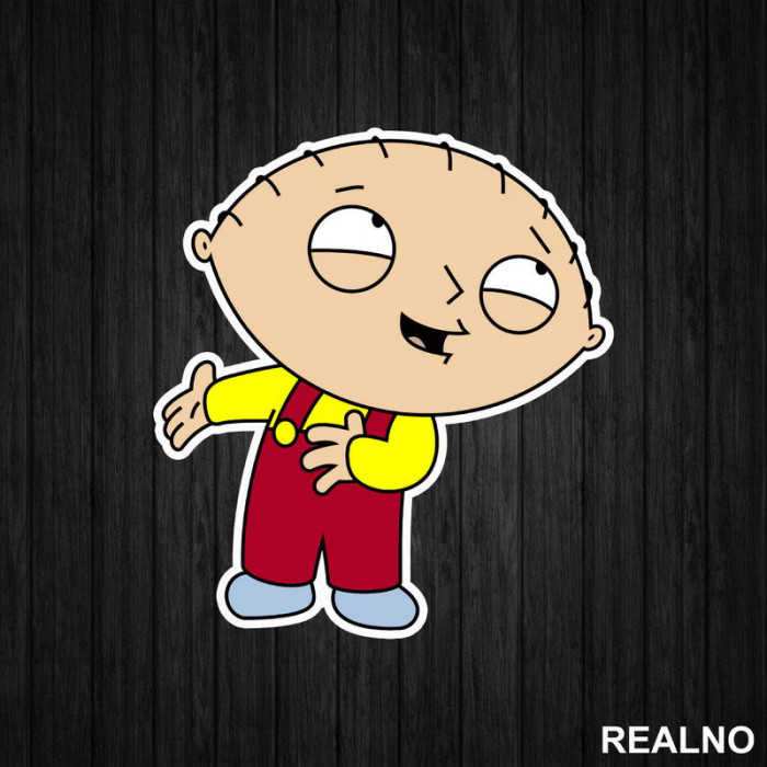 STEWIE GRIFFIN - SMILING - FAMILY GUY - NALEPNICA