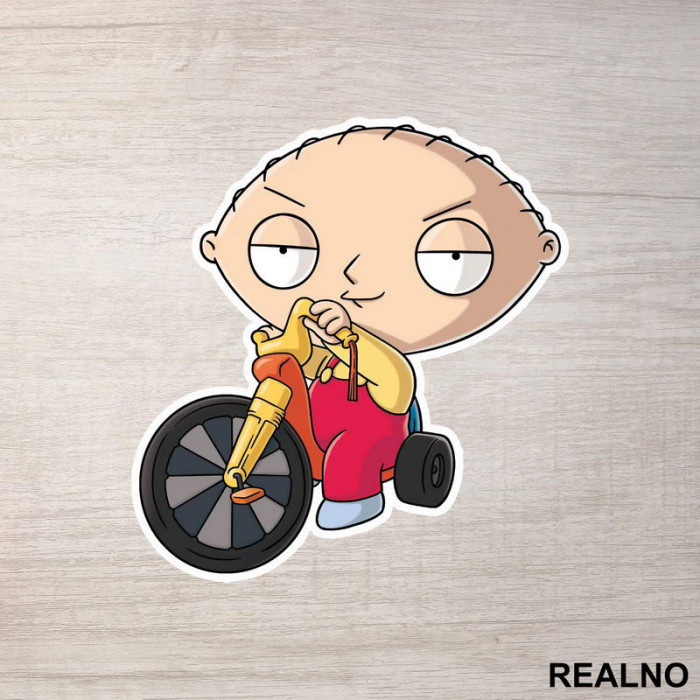 STEWIE RIDES A BIKE - FAMILY GUY - NALEPNICA