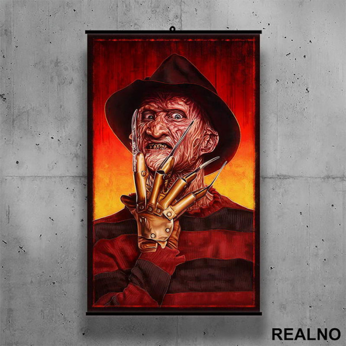 FREDDY KRUEGER - A NIGHTMARE ON ELM STREET - POSTER SA NOSAČEM