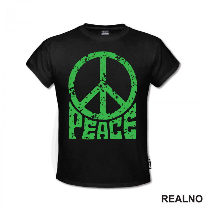 PEACE - GREEN LOGO - MUZIKA - MAJICA