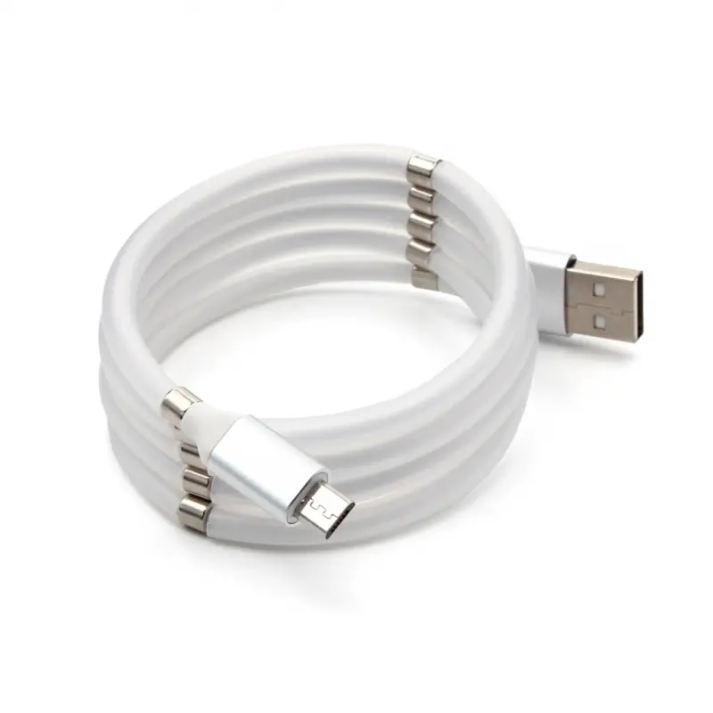 Data kabl magnet micro USB beli