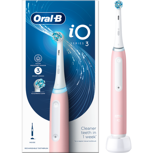 Oral-B iO Series 3 Pink, Elektična četkica za zube, Roze