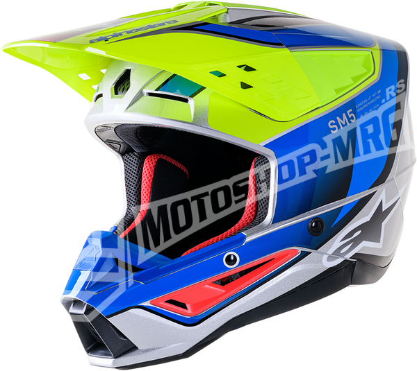 Alpinestars Super Tech M5 Kaciga Fluo-Plavo-Siva