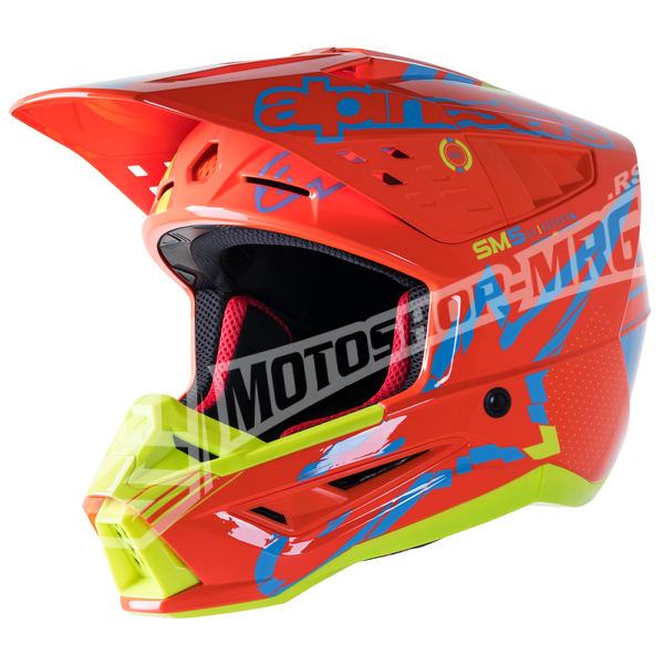 Alpinestars Super Tech M5 Kaciga Narandžasto-Plavo-Fluo