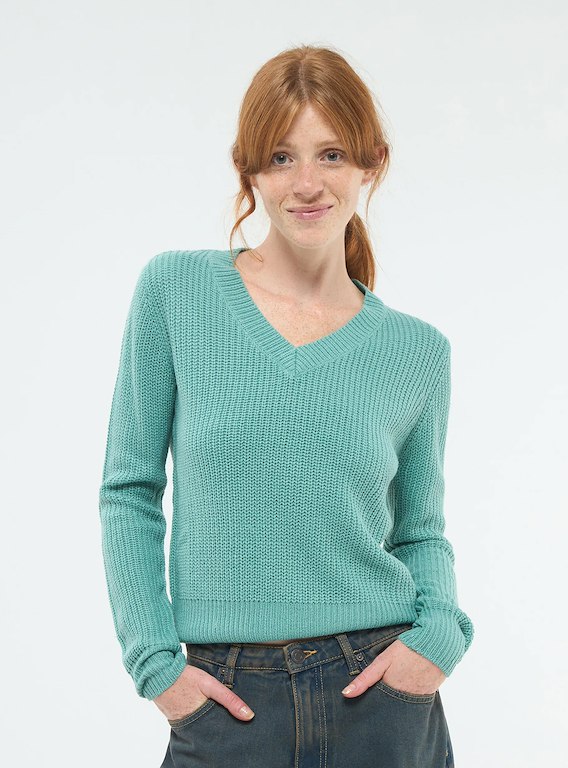 English rib-knit V-neck top Žalfija